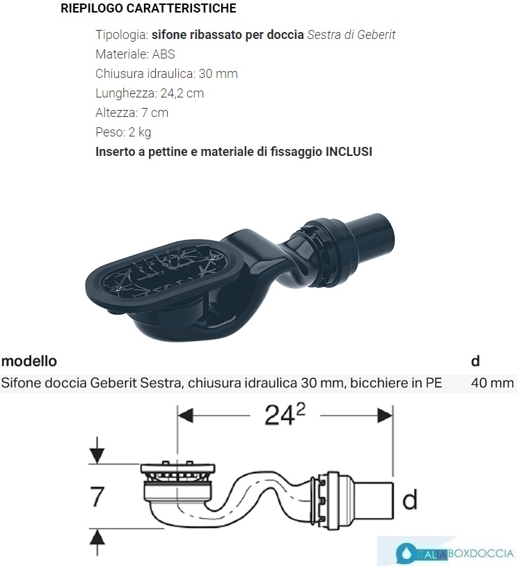 Piatto doccia 80x120 Geberit serie Sestra colore bianco effetto pietra ...